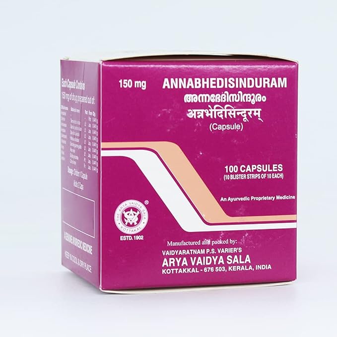 Kottakkal Arya Vaidyasala Annabhedi Sinduram Capsule - 100 Caps – Box2Buy